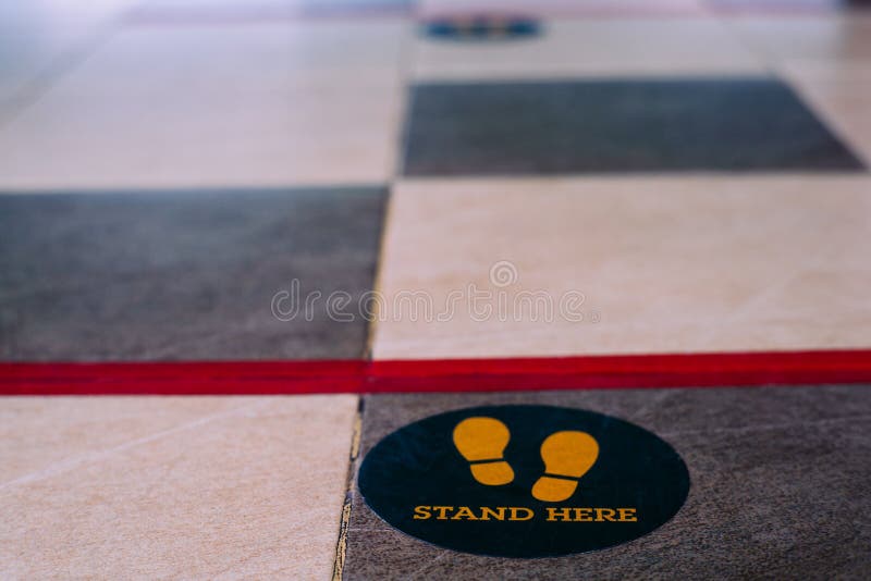 Stand Here Foot Sign or Symbol on the Floor,Top View Style Stock Image ...