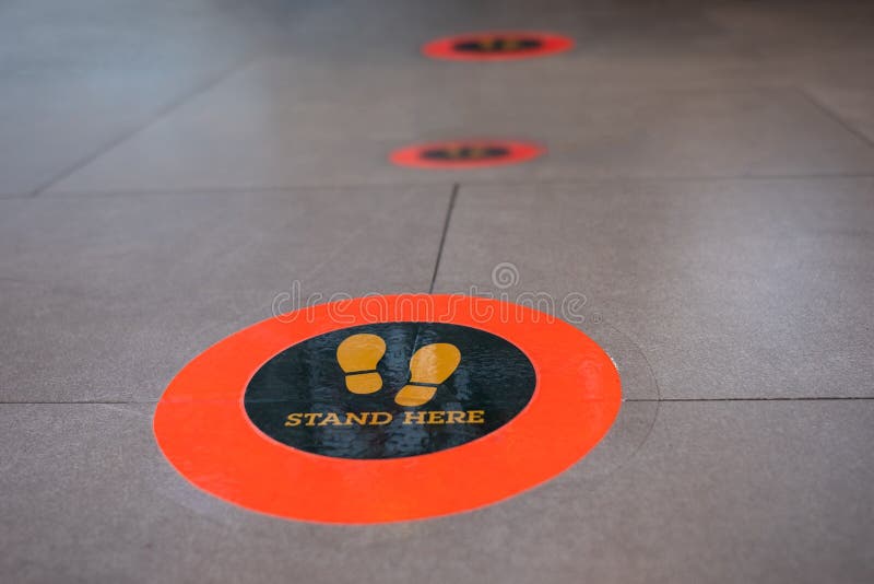 Stand Here Foot Sign or Symbol on the Floor,Top View Style Stock Image ...