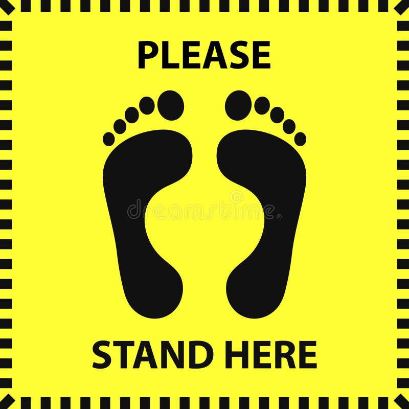 Stand Here Foot. To Maintain Social Distancing Stock Vector ...