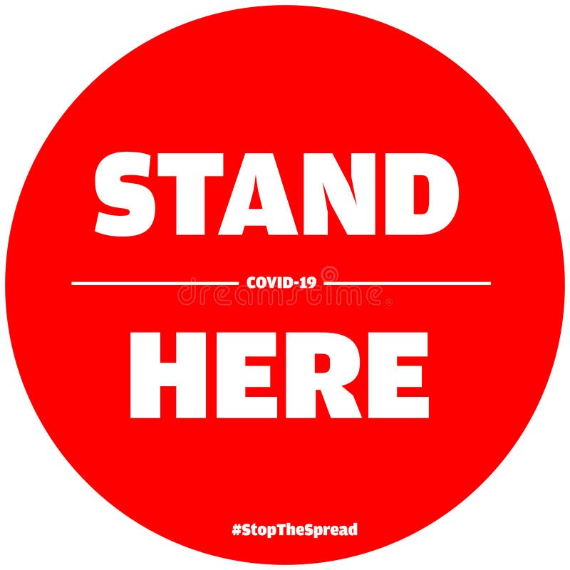 Stand Here Text Isolated on Red Circle Vector Illustration Stock Vector ...