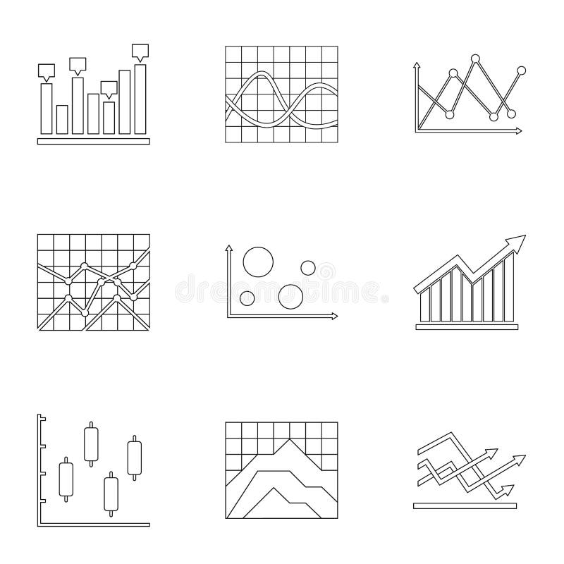 Stand Icons Set, Outline Style Stock Vector - Illustration of corporate ...