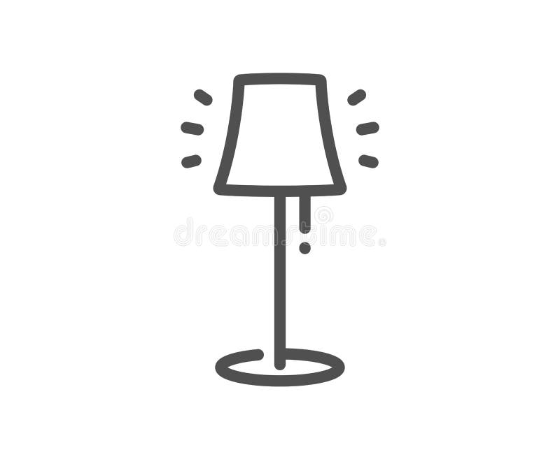 Stand Lamp Line Icon. Floor Light Sign. Vector Stock Vector ...