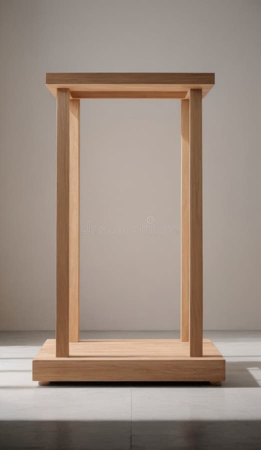 Stand Made of a Tall Wooden Frame. Product Stand and Podium for Display ...