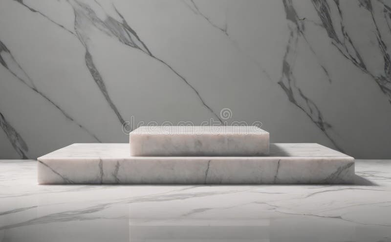 Stand Made of Two Slabs of White Marble. Product Stand and Podium for ...