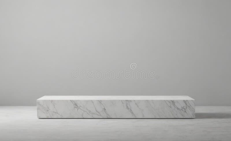 Stand Made of a Wide Slab of White Marble. Product Stand and Podium for ...