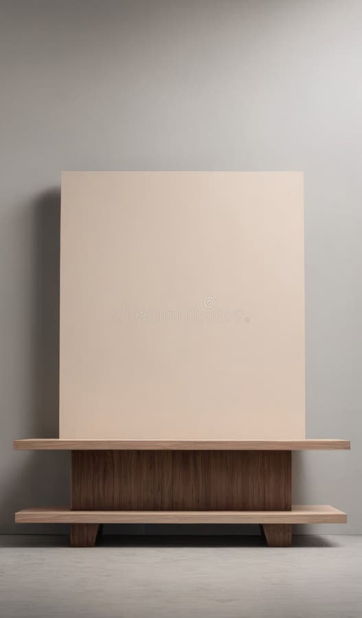 Stand Made of Wood with a Plain Canvas. Product Stand and Podium for ...