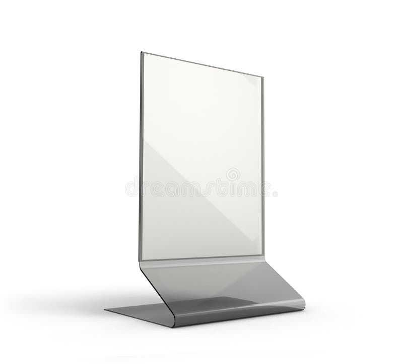 Stand for Menu with White Sheets of Paper on a White Background Stock ...