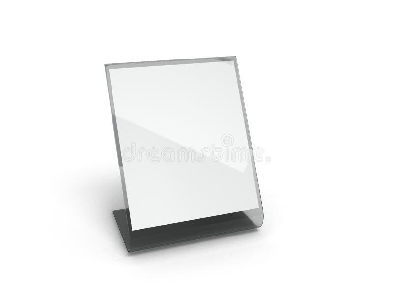 Stand for Menu with White Sheets of Paper on a White Background Stock ...