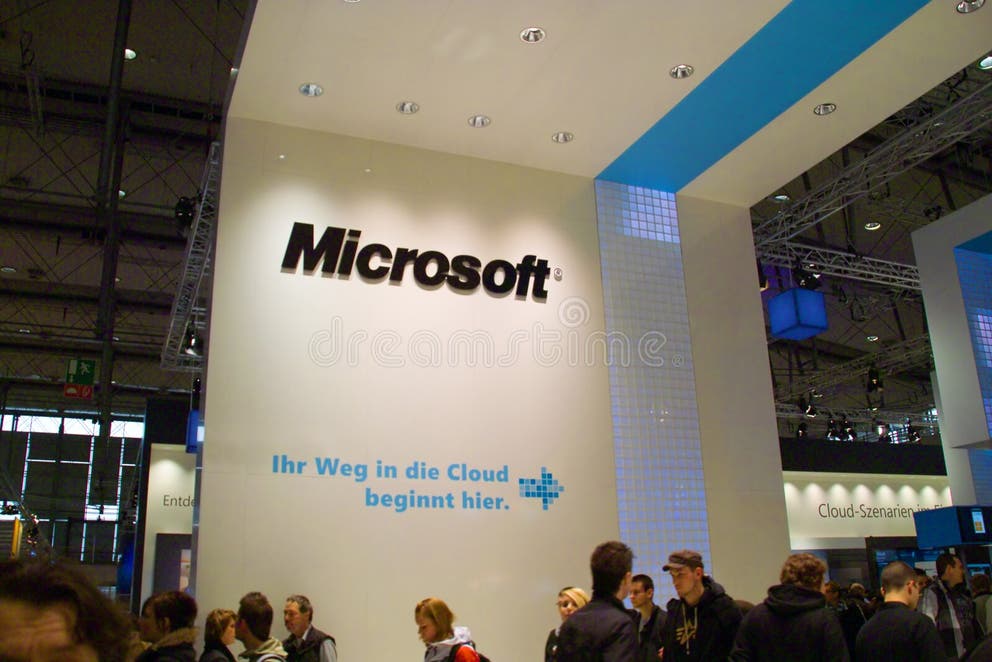 Stand of the Microsoft in CEBIT Computer Expo Editorial Photography ...