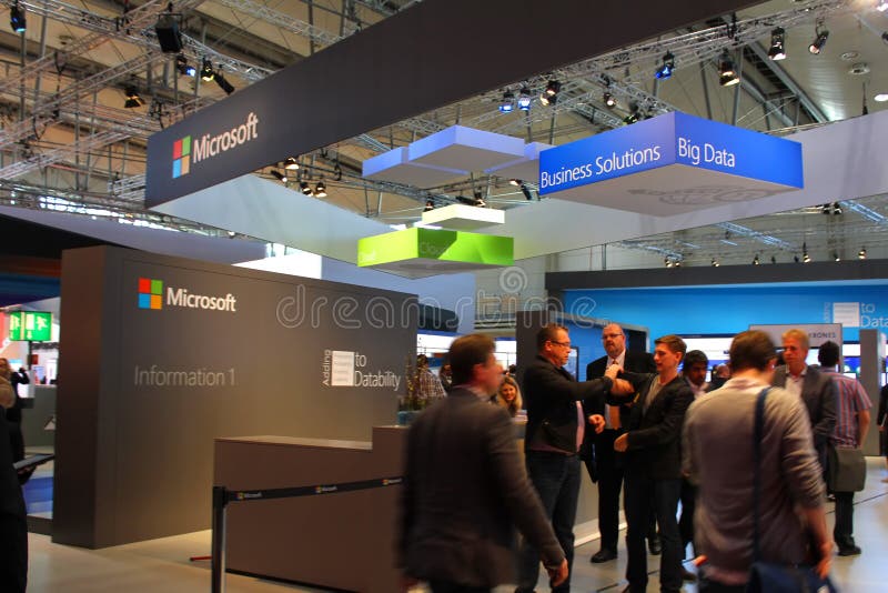Stand of the Microsoft in CEBIT Computer Expo Editorial Photography ...