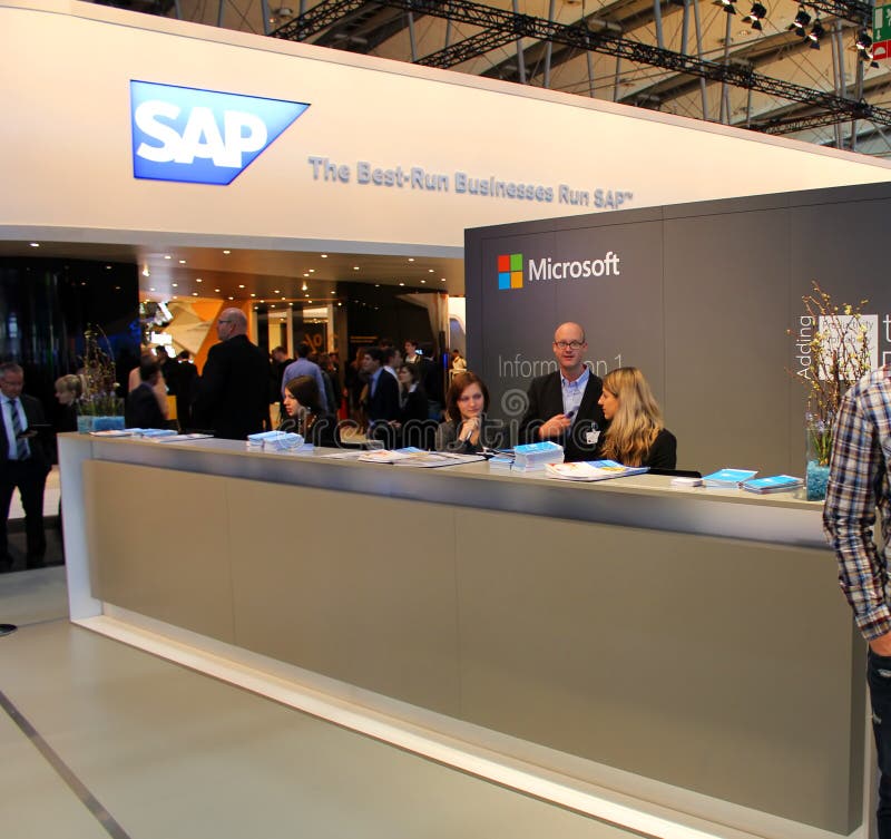 Stand of the Microsoft in CEBIT Computer Expo Editorial Photography ...