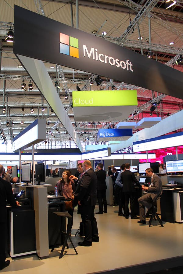 Stand of the Microsoft in CEBIT Computer Expo Editorial Photography ...