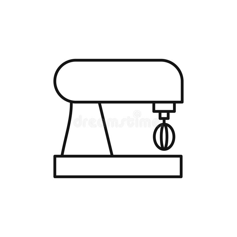 Stand Mixer Icon Symbol on White Background Stock Vector - Illustration ...