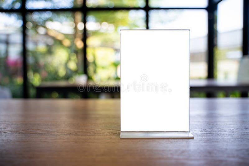 Stand Mock Up Menu Frame Tent Card Blurred Background Design Key Stock ...