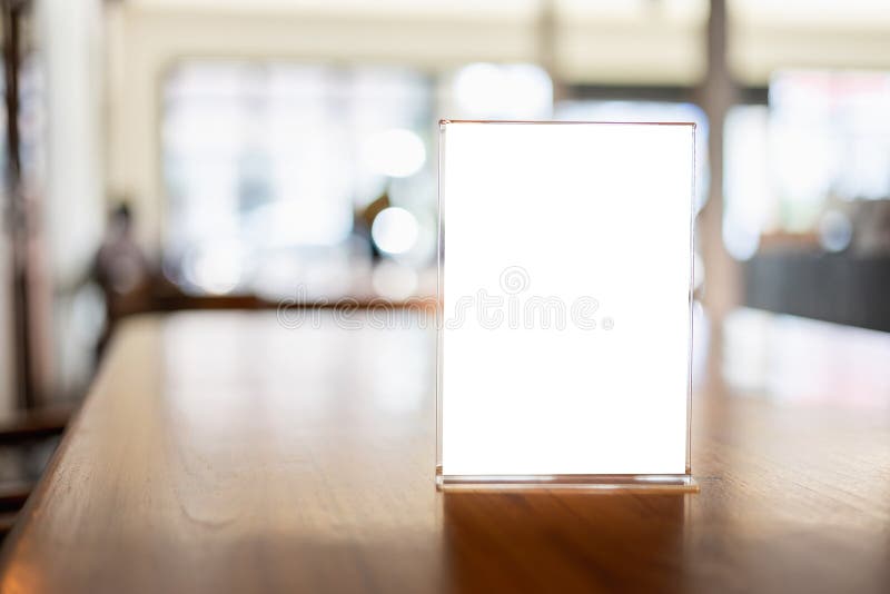 Stand Display Mockup Menu Frame Tent Card Blurred Background Design ...