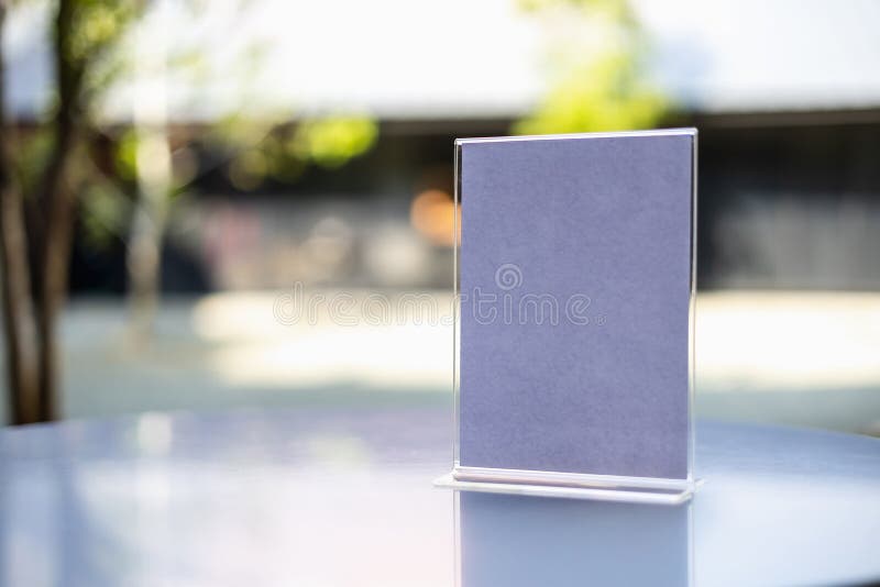 Stand Display Mockup Menu Frame Tent Card Blurred Background Design ...