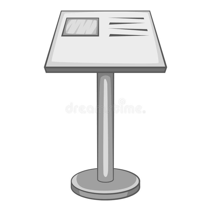Stand in Museum Icon, Monochrome Style Stock Vector - Illustration of ...