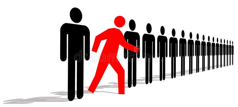 Stand Out in a Crowd stock illustration. Illustration of expression ...