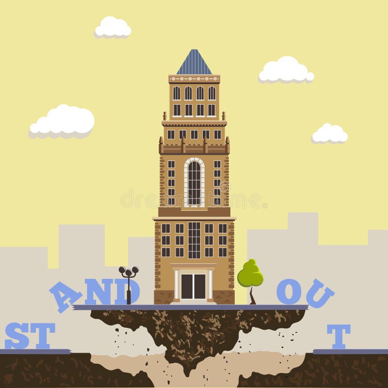 Stand Out. Building Flat Design. Vector EPS8 Stock Vector ...