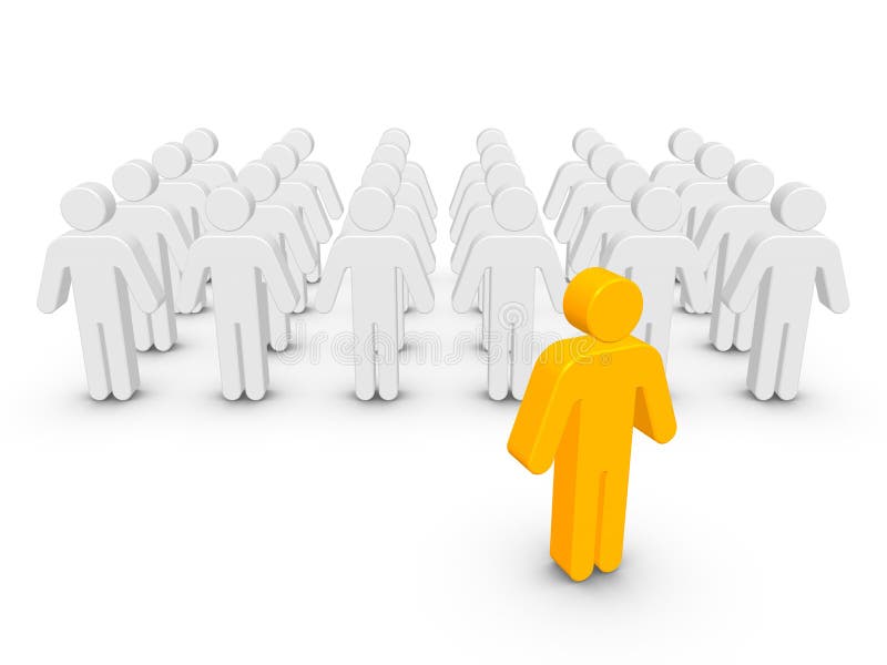 Stand Out from the Crowd stock illustration. Illustration of leader ...