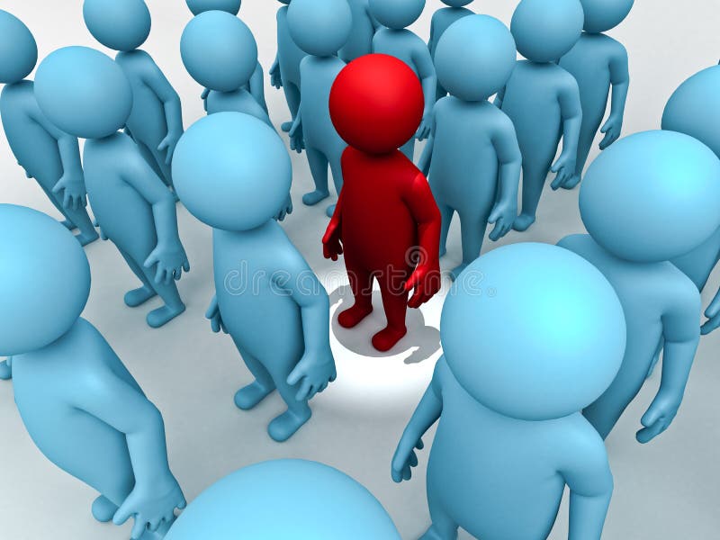 Stand Out from the Crowd stock illustration. Illustration of people ...