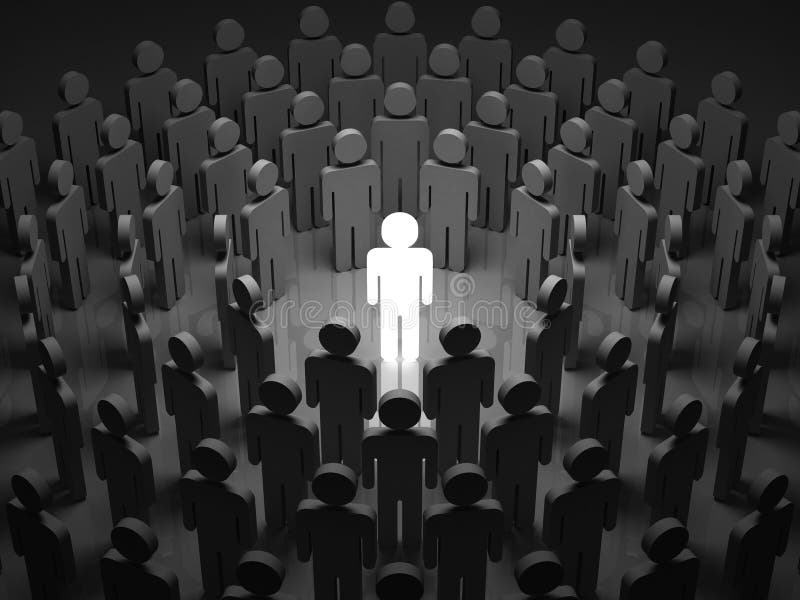 Stand Out from the Crowd stock illustration. Illustration of light ...