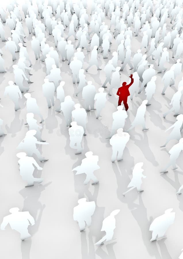 Stand Out from the Crowd stock illustration. Illustration of thinking ...