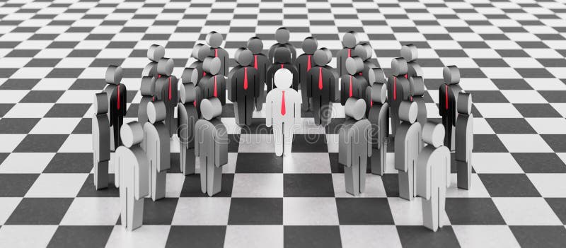 Stand Out from the Crowd and Be Different Concept 3d Render Stock ...