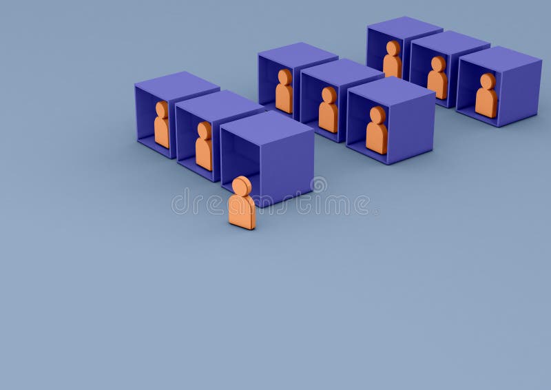 Stand Out from the Crowd and Different Concept, Cubes with People in ...