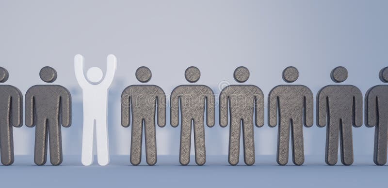 Stand Out from the Crowd and Different Concept 3d Render Stock ...