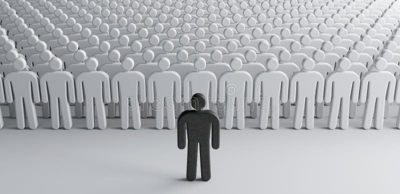 Stand Out from the Crowd and Different Concept 3d Render Stock ...
