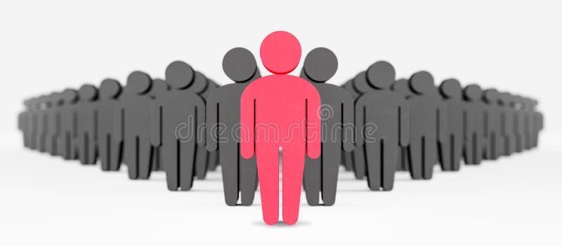 Stand Out from the Crowd and Different Concept 3d Render Stock ...