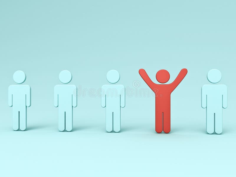 Stand Out from the Crowd and Different Creative Idea Concepts One Red ...