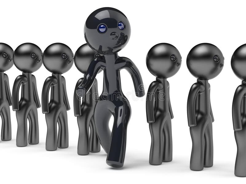 Man Different People Character Stand Out Crowd Icon Stock Illustrations ...