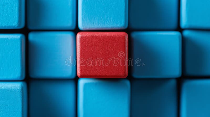 Stand Out from the Crowd a Single Red Cube Stands Out Amongst a Grid of ...