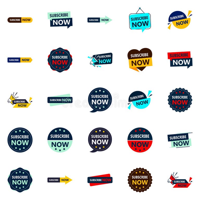 Stand Out from the Crowd with Subscribe Now 25 Exclusive Vector Banners ...
