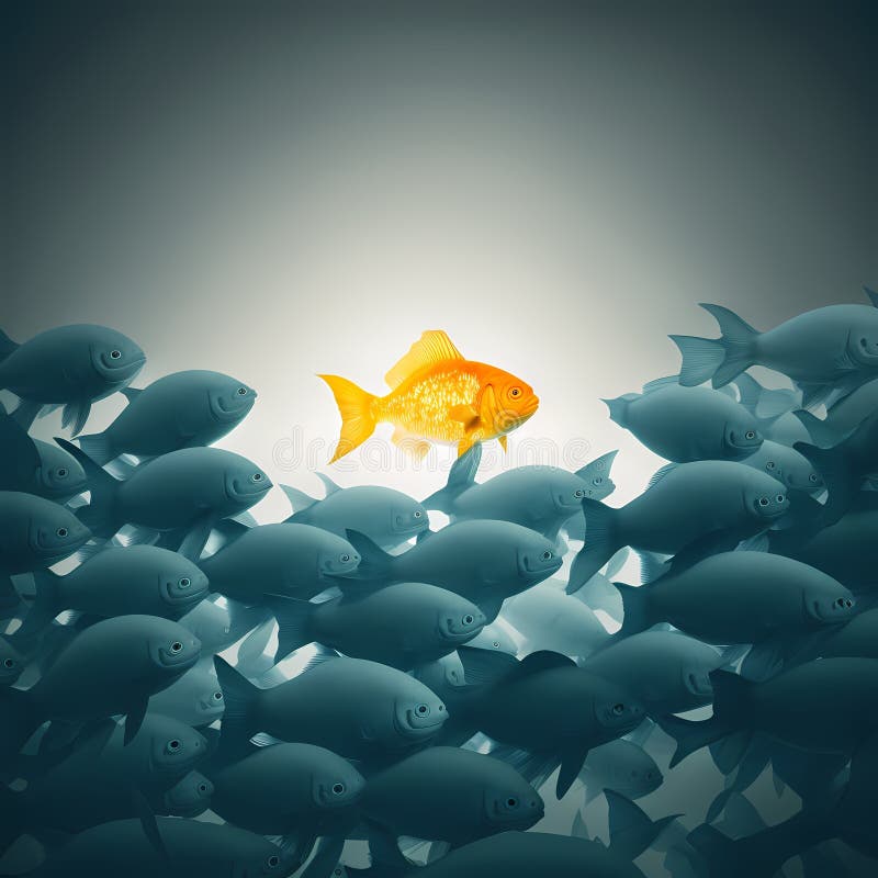 Stand Out Fish Illustration. Generative AI Stock Illustration ...