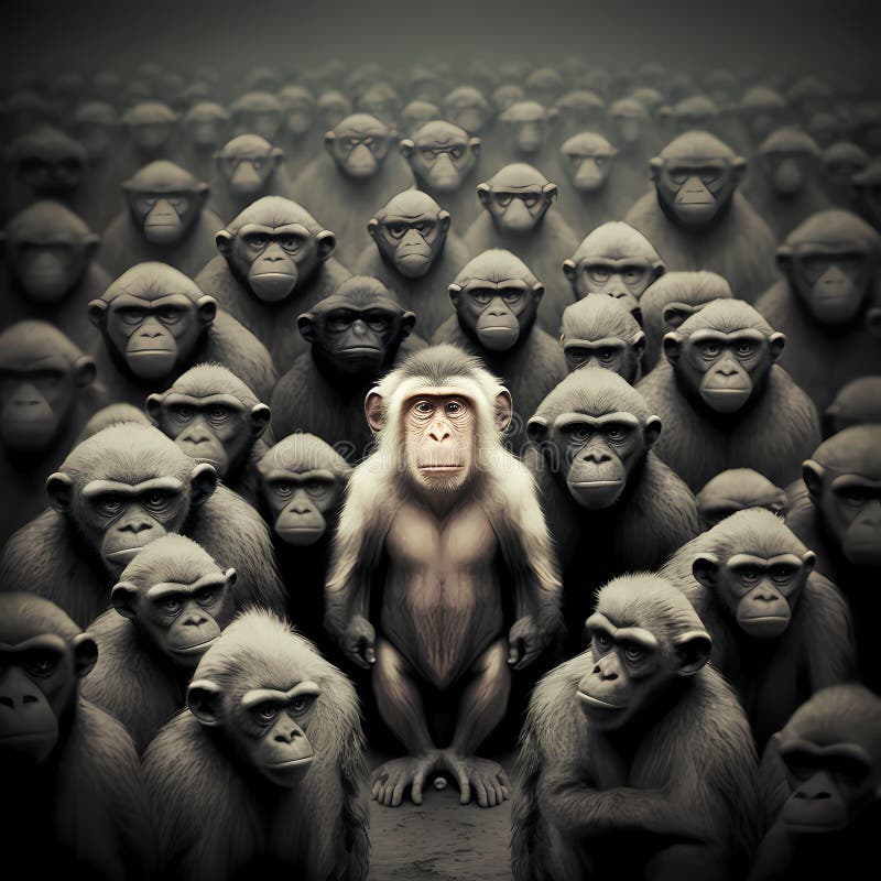 Stand Out Monkey Illustration. Generative AI Stock Illustration ...
