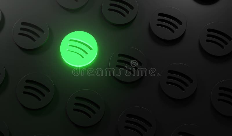 Stand Out on Social Media Concept. Glowing Spotify Logo Editorial Stock ...