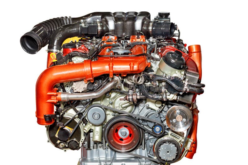 Internal Combustion Engine of a Modern Car at the Exhibition Stand ...