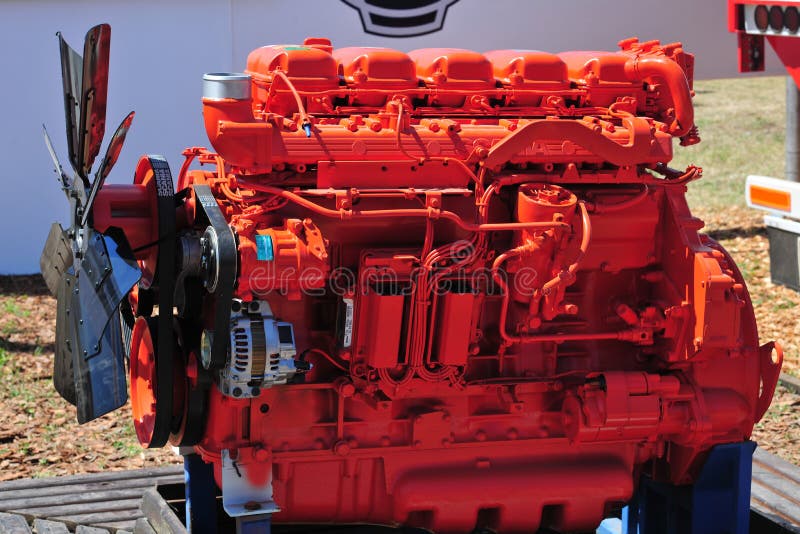 Stand Shows the Internal Combustion Engine of a Modern Car, the Image ...