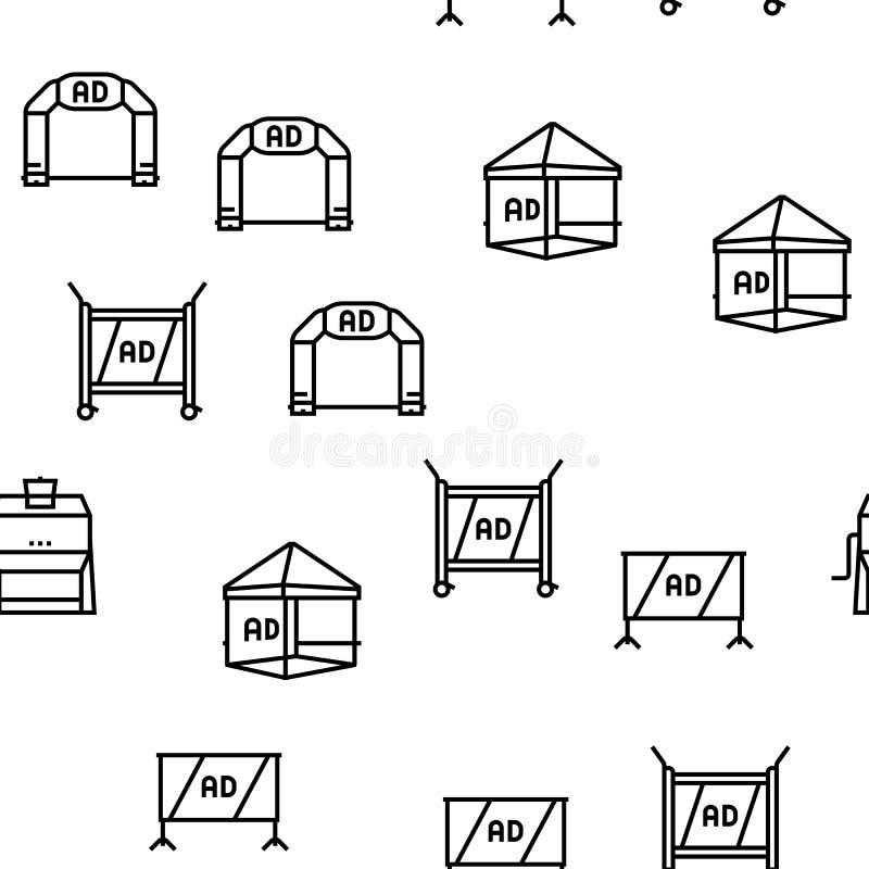 Stand Trade Show Event Booth Vector Seamless Pattern Stock Vector ...