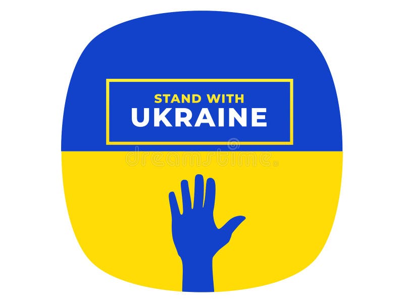 Stand with Ukraine Flag Colors with Text on Blue Background Stock ...