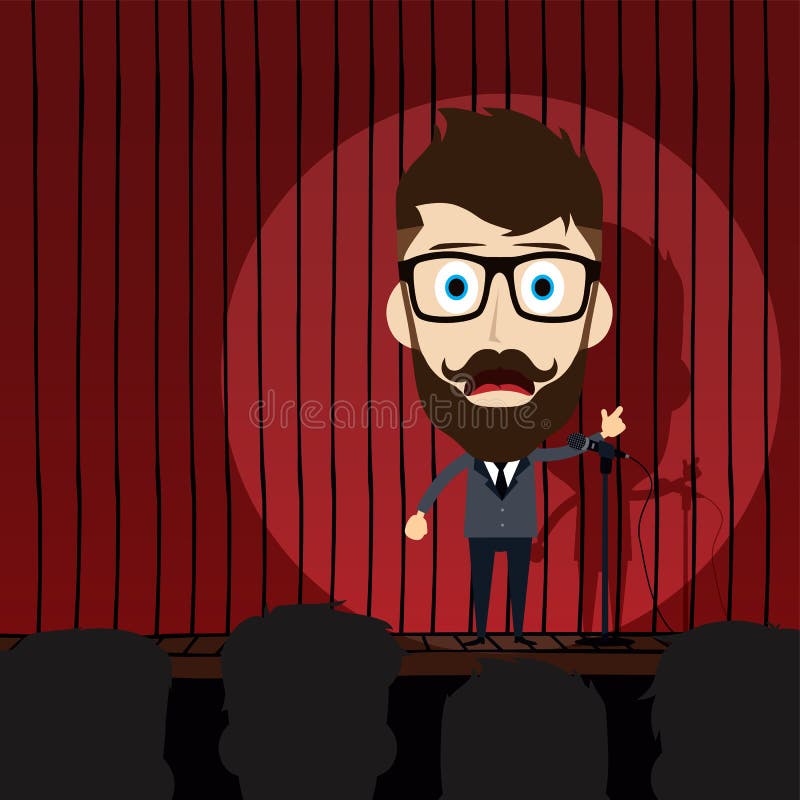 Stand up comedy stock vector. Illustration of stand, glasses - 66384153