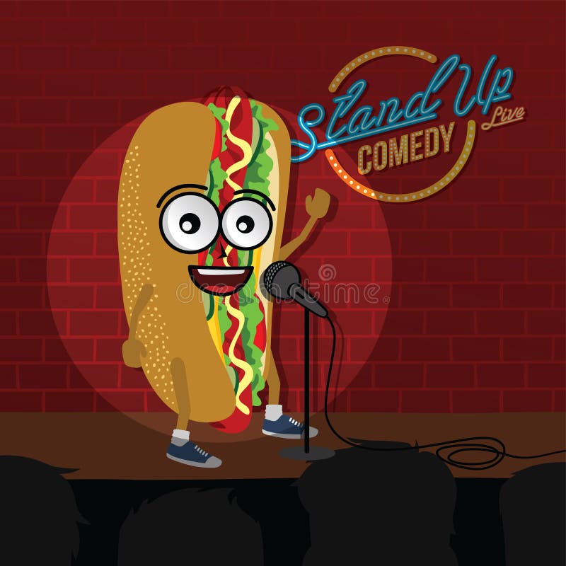 Stand Up Comedy Hot Dog Open Mic Stock Vector - Illustration of open ...