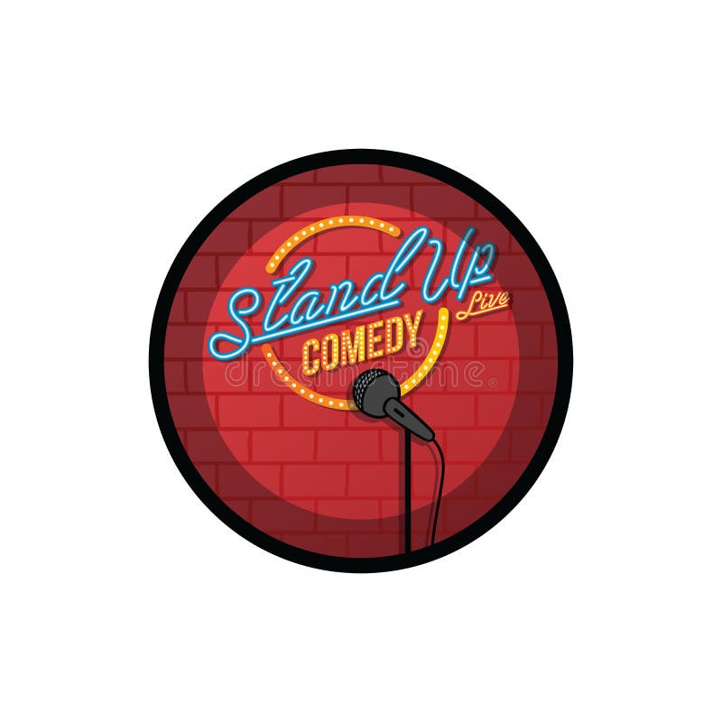 Stand up comedy open mic stock vector. Illustration of brick - 111396919