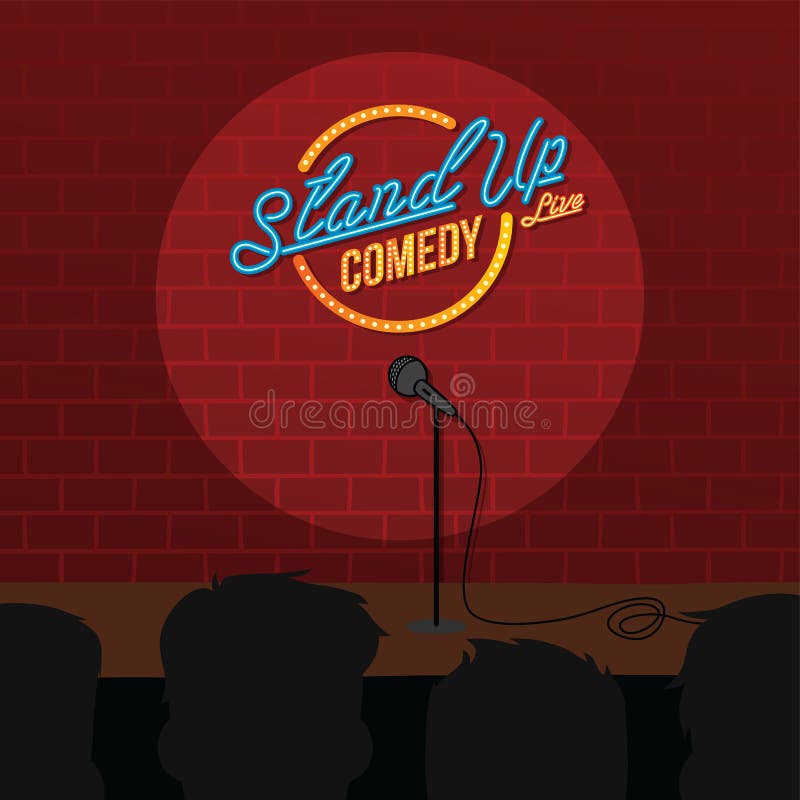 Stand up comedy open mic stock vector. Illustration of laugh - 110431752