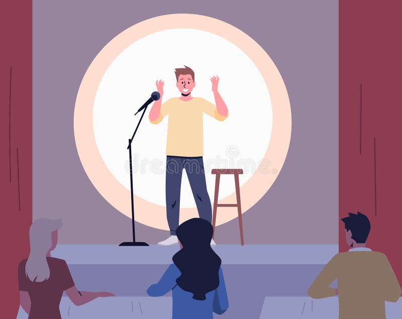 Stand-up Comedy Show with a Comedian Character and a Live Audience ...