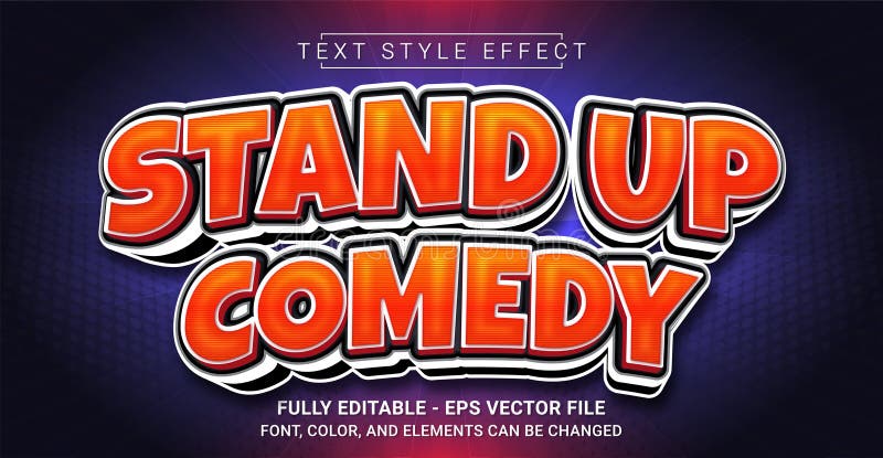 Stand Up Comedy Text Style Effect. Editable Graphic Text Template Stock ...