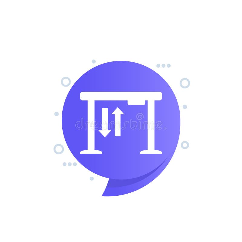 Stand Up Desk Icon, Adjustable Workstation Vector Stock Vector ...